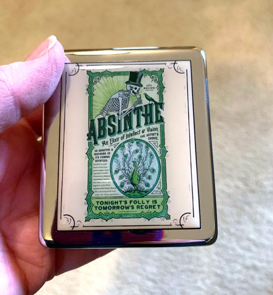 Absinthe Green Fairy Vintage Poster 8 Day Pill Box With Mirror - Etsy
