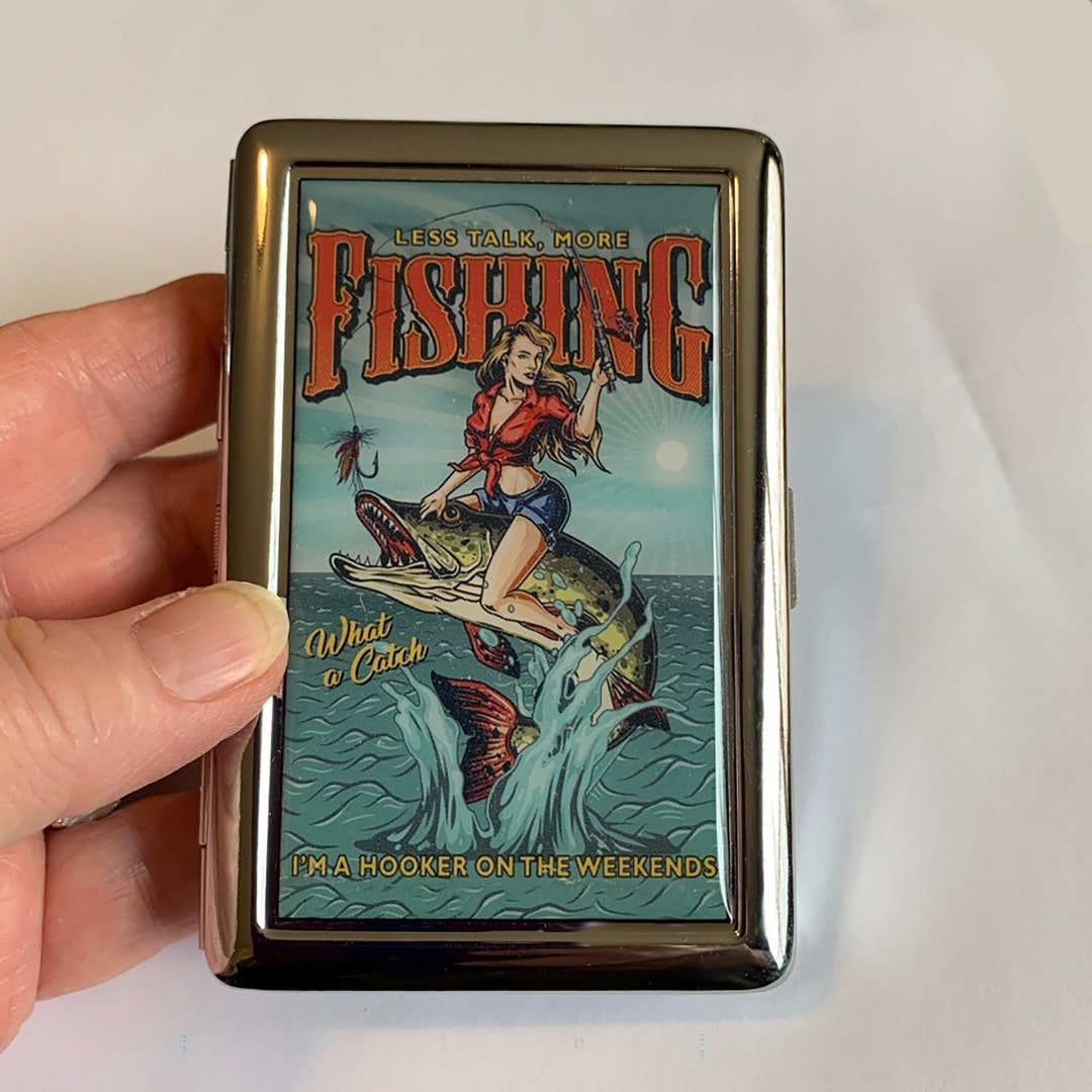 Fishing Pin up Funny Cigarette or Card Case or Wallet - Etsy