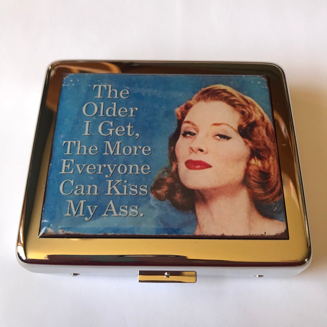 Vintage Poster Funny 8 Day Pill Box With Mirror - Etsy