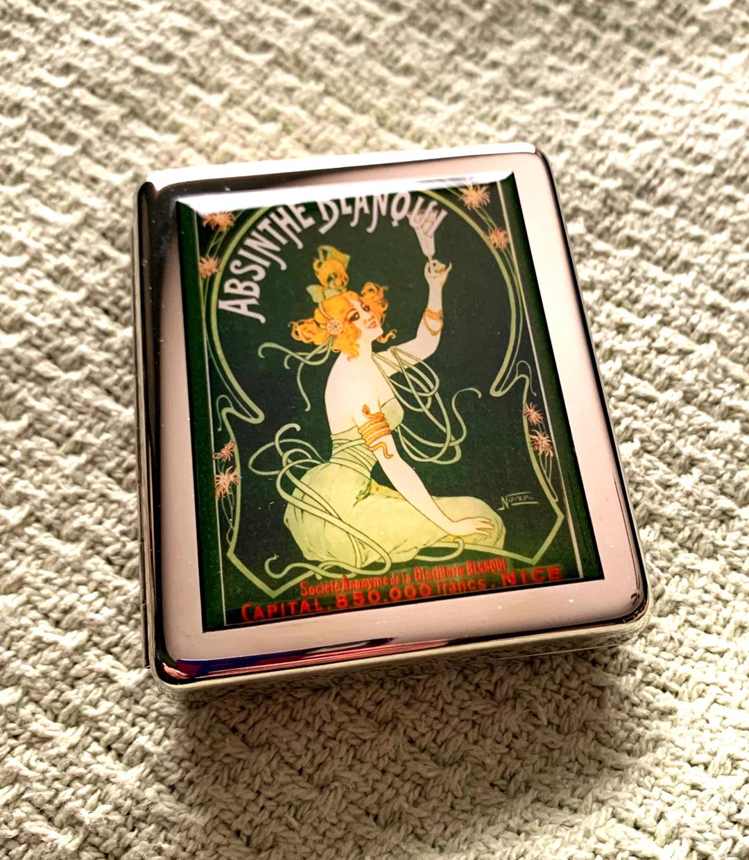 Absinthe Green Fairy Vintage Poster 7 Day Pill Box - Etsy