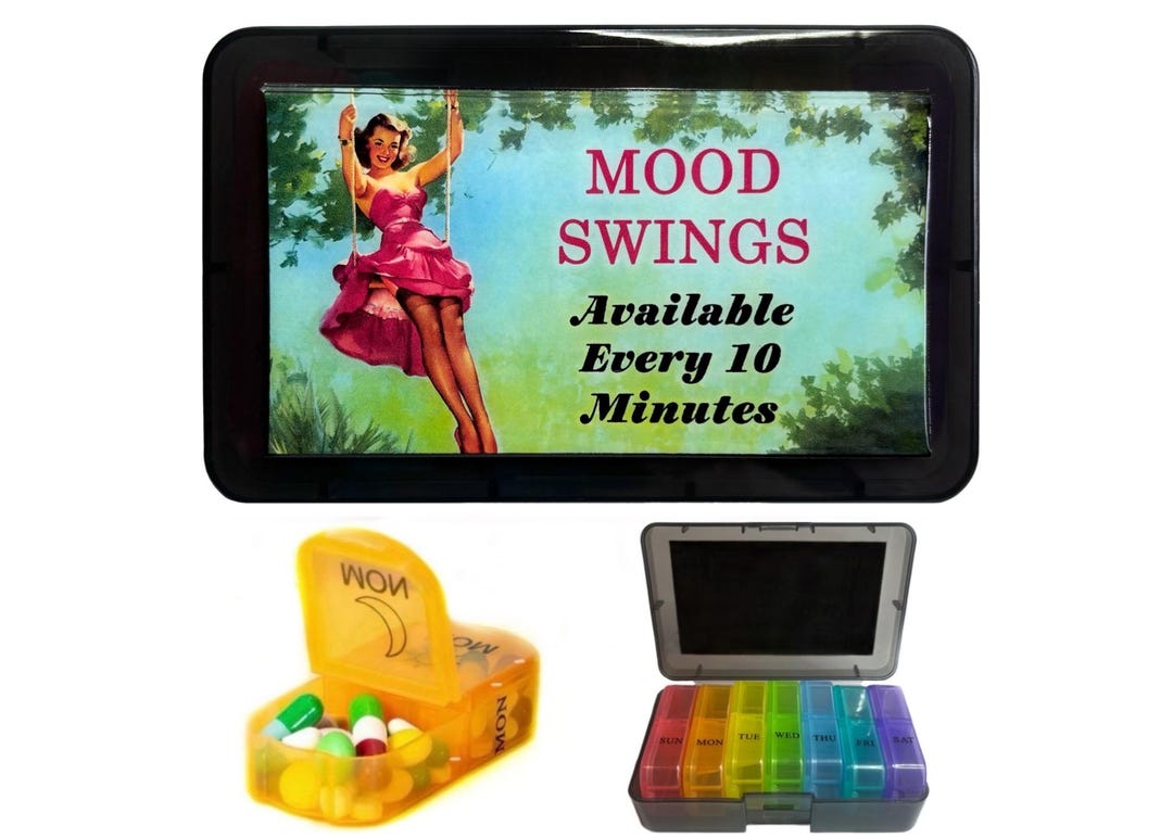 Vintage Poster Mood Swings 7 Day 2 a Day Pill Box - Etsy