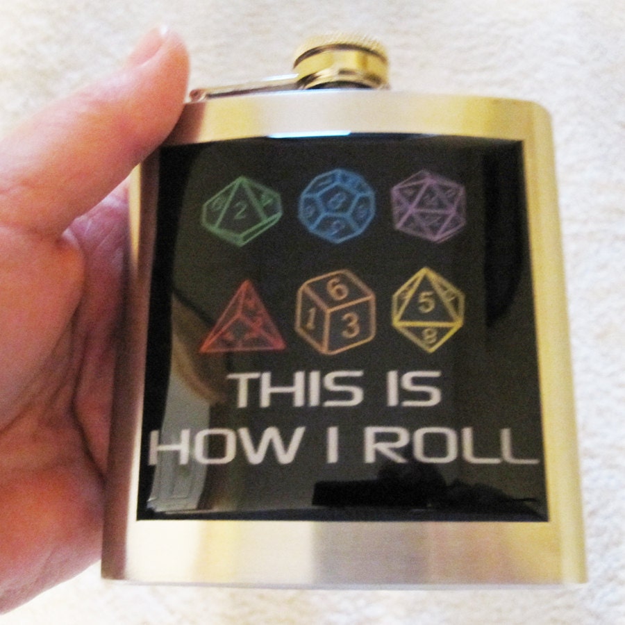 This is How I Roll Gamer Dice Liquor Hip Flask - Etsy