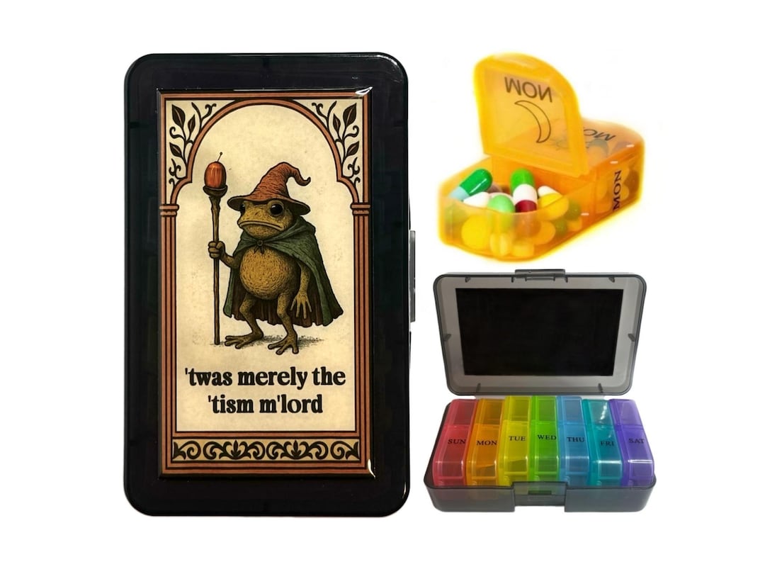 Twas Merely the Tism Mlord Wizard Frog Funny 7 Day 2 a Day Pill Box - Etsy