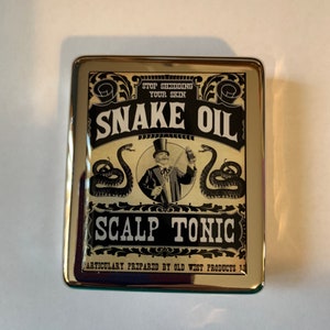 Vintage Snake Oil Label 7 Day Pill Box With Mirror - Etsy