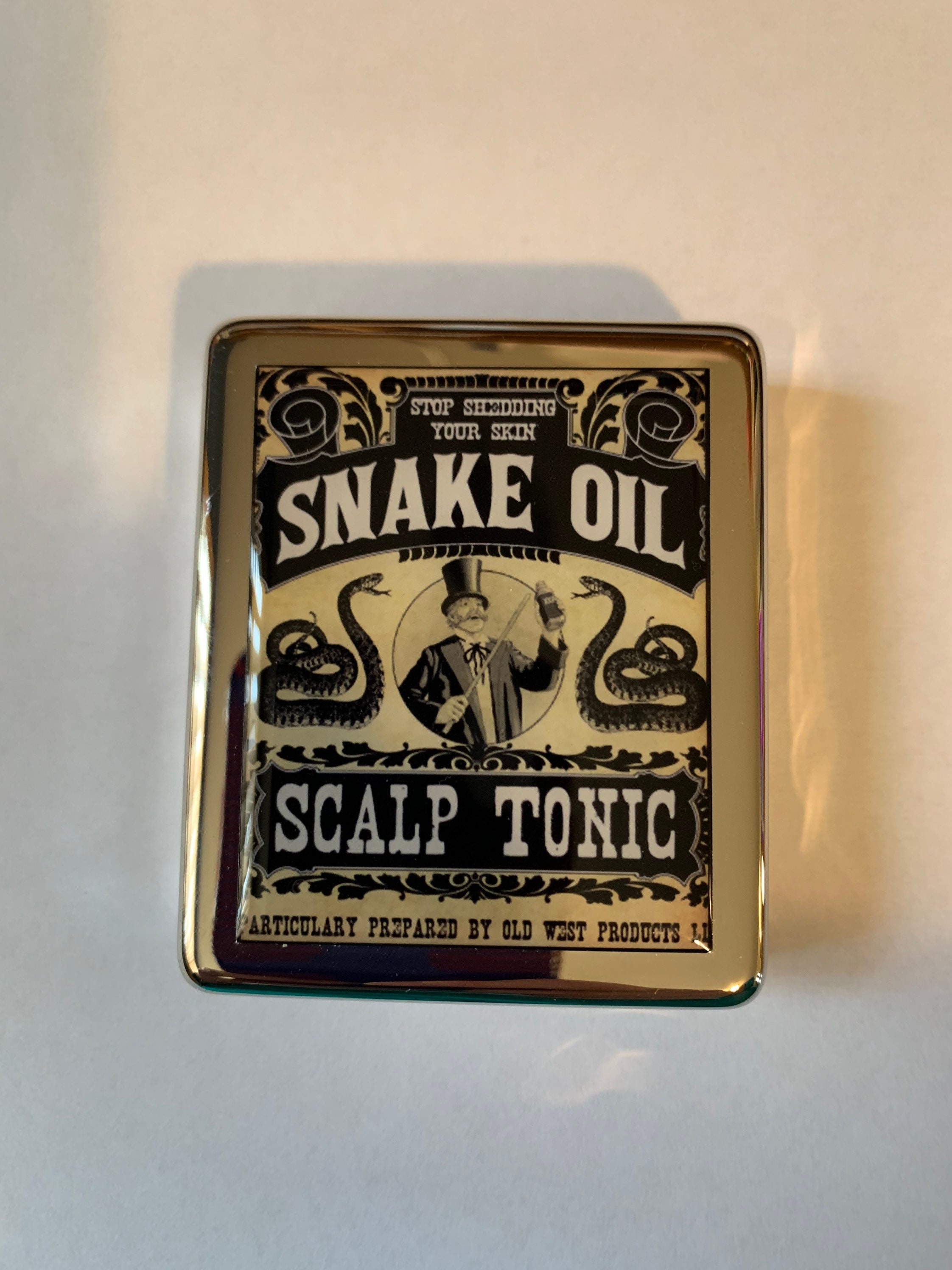 Vintage Snake Oil Label 8 Day Pill Box With Mirror | Etsy