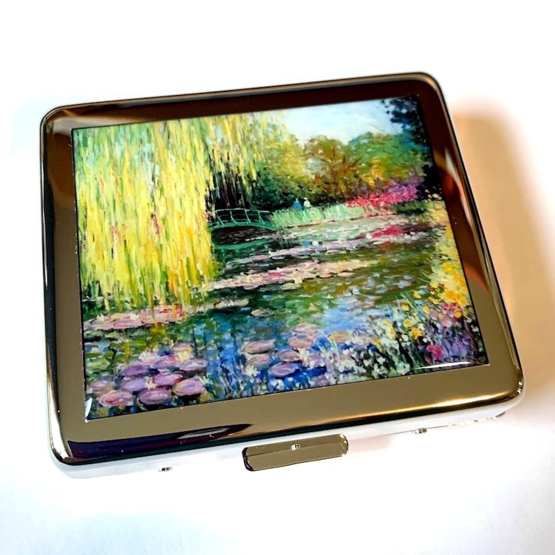 Monet Water Lillies Art 7 Day Pill Box With Mirror - Etsy