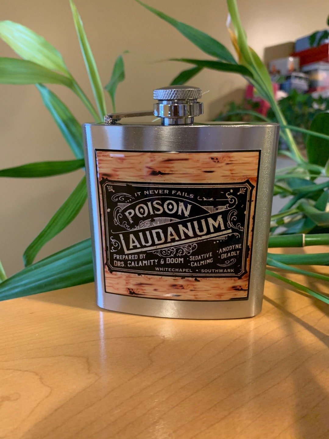 Vintage Laudanum Label Liquor Hip Flask SS 6 Ounce - Etsy