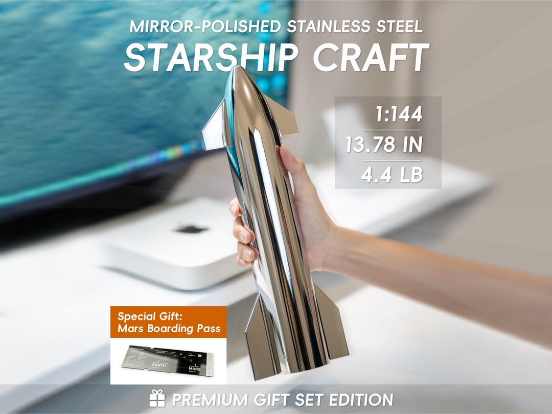 Extra Large Stainless Steel Spacex Starship Model (mirror-polished ...