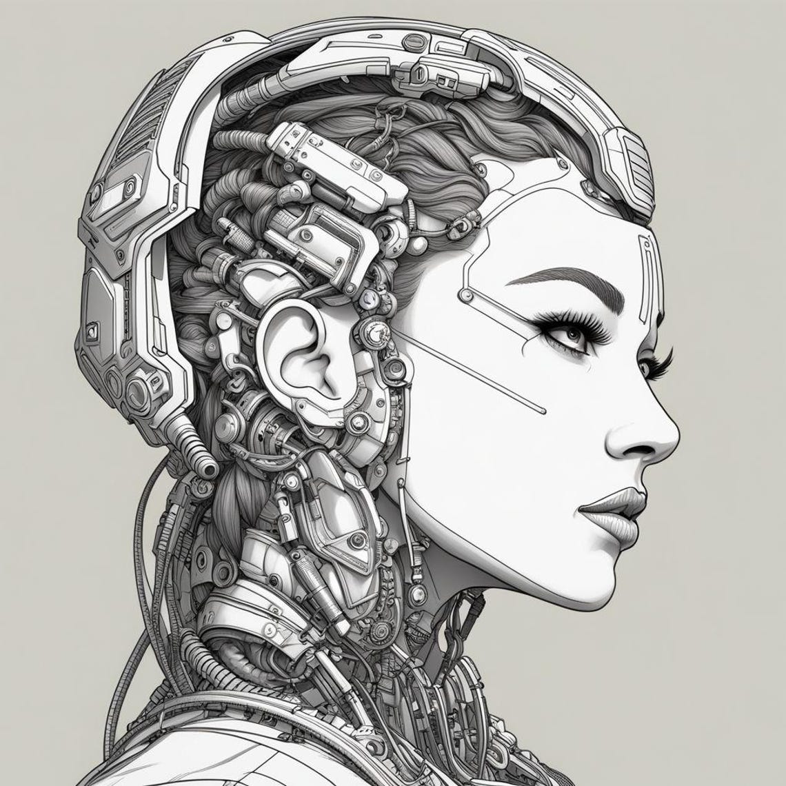 Cyborg Coloring, Futuristic Coloring, Superhero Coloring, Sci-fi ...