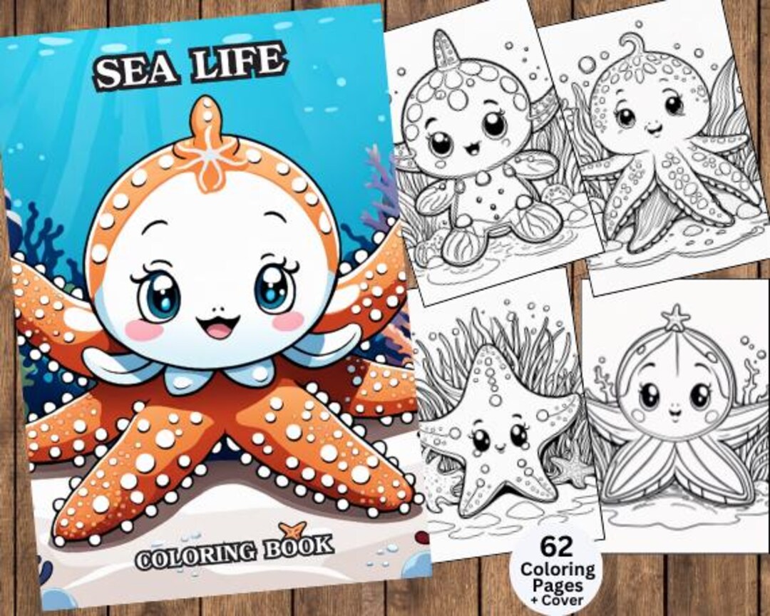 Sea Life Coloring Book, Sea Animals Coloring Pages, Sea Life Coloring ...