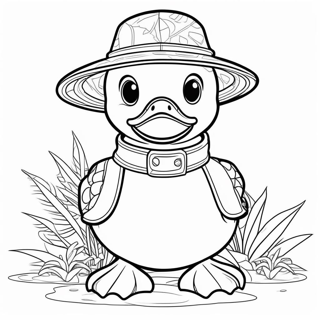 Duck Coloring Pages, Duck Coloring Book, Animal Coloring Sheets ...