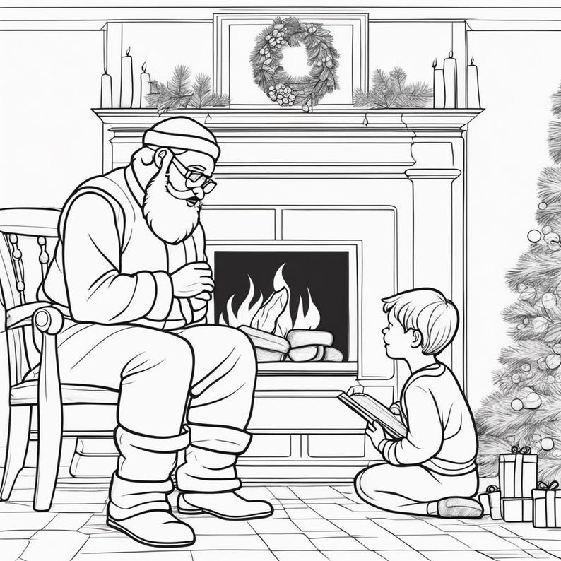 Santa Coloring Pages, Christmas Coloring Pages, Christmas Printable ...