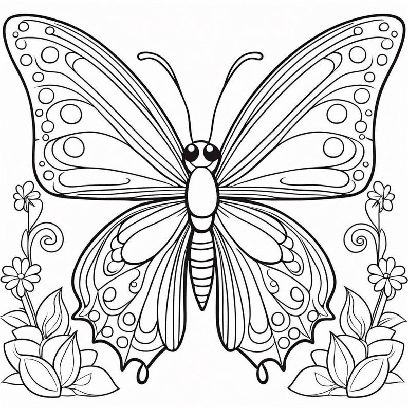 Floral Butterfly Coloring Pages, Flower Butterfly Coloring Page ...
