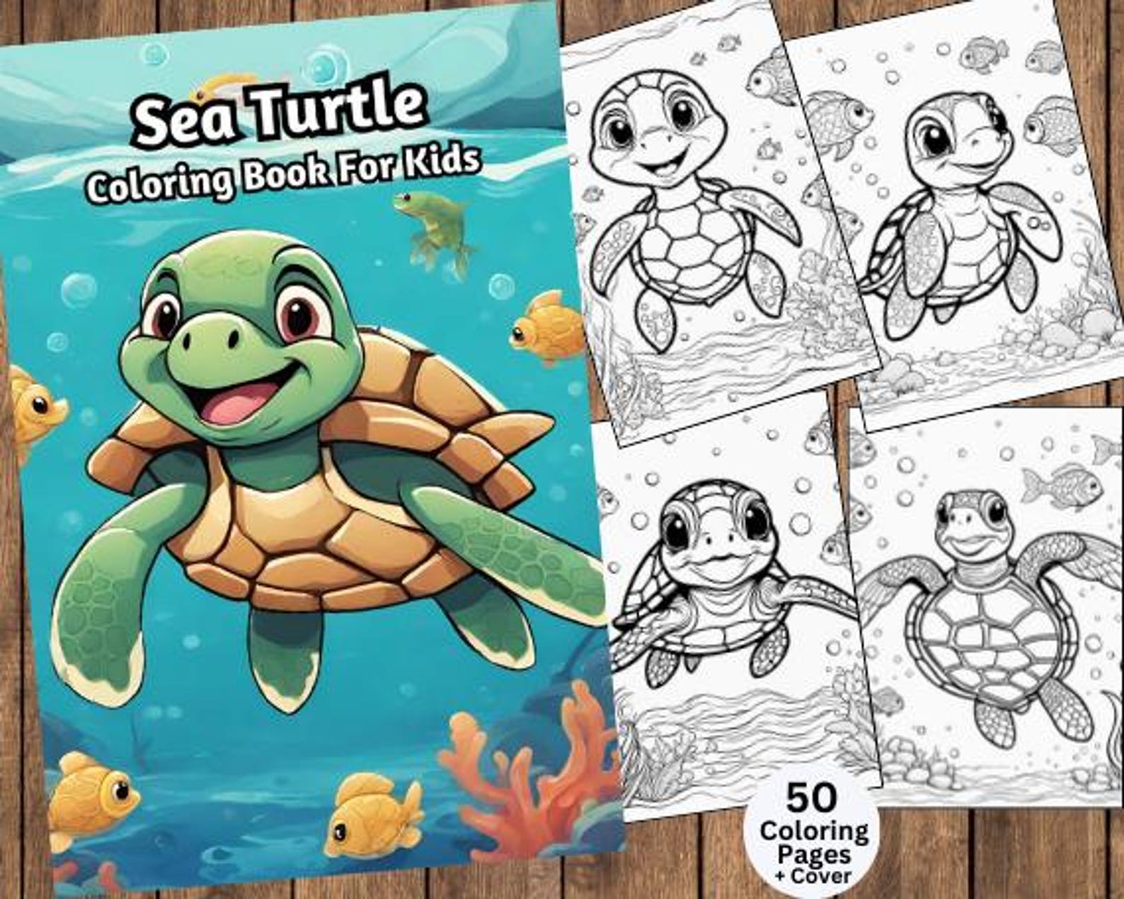 Turtle Coloring Page, Animal Coloring Page, Sea Turtle Coloring, Kids ...