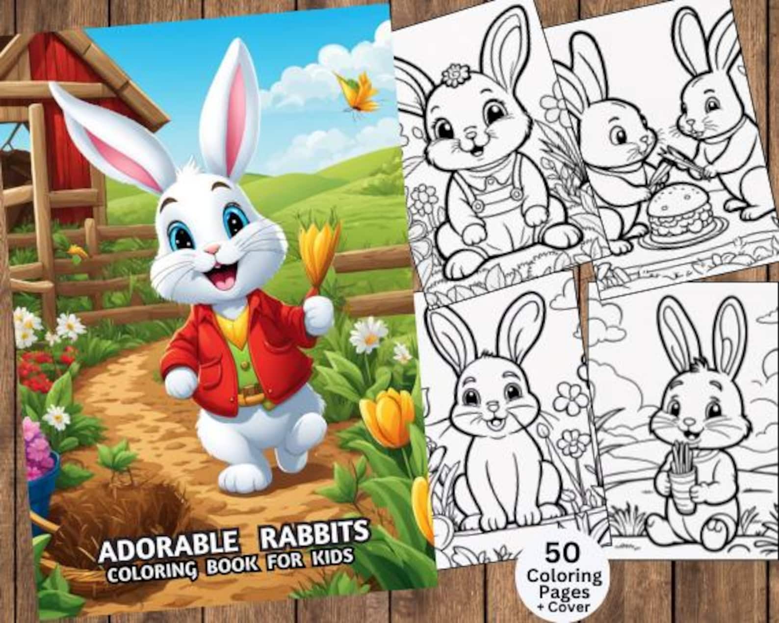 Rabbit Coloring, Rabbit Coloring Book, Rabbit Coloring Pages, Animal ...