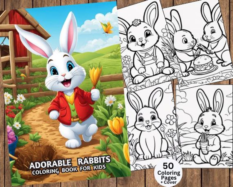 Rabbit Coloring, Rabbit Coloring Book, Rabbit Coloring Pages, Animal ...