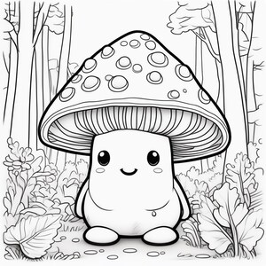 Kawaii Mushrooms Coloring, Mushroom Coloring, Mushroom Coloring Pages ...