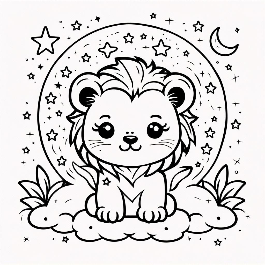 Kawaii Animals Coloring Pages, Safari Animals Coloring Pages, African ...