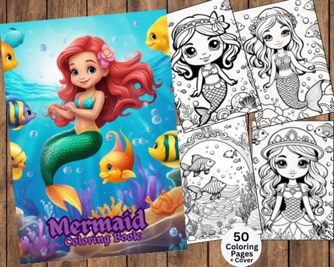 Mermaid Coloring Pages, Mermaid Coloring Book, Fantasy Coloring Pages ...