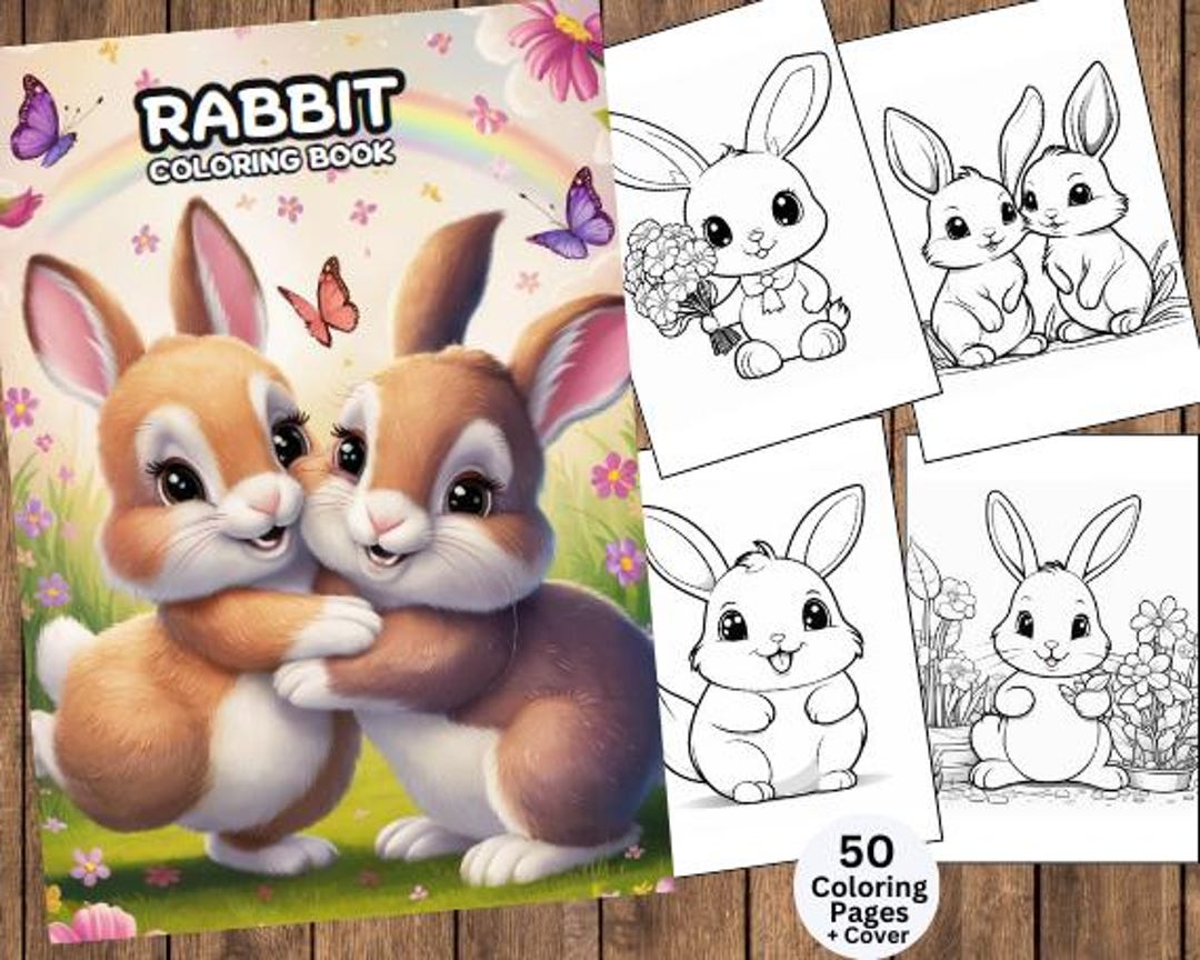 Rabbit Coloring, Rabbit Coloring Book, Rabbit Coloring Pages, Animal ...