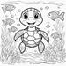 Turtle Coloring Page, Animal Coloring Page, Sea Turtle Coloring, Kids ...