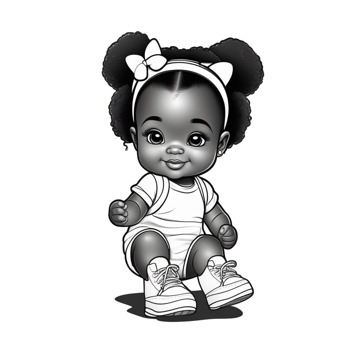 Black Baby Coloring, Black Girl Coloring, Black Princess, Queen ...