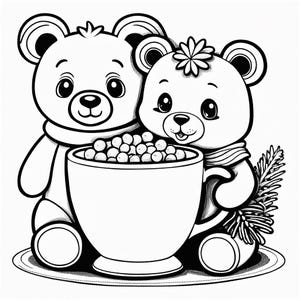 Teddy Bear Coloring Page, Christmas Coloring Page, Pumpkin Spice ...