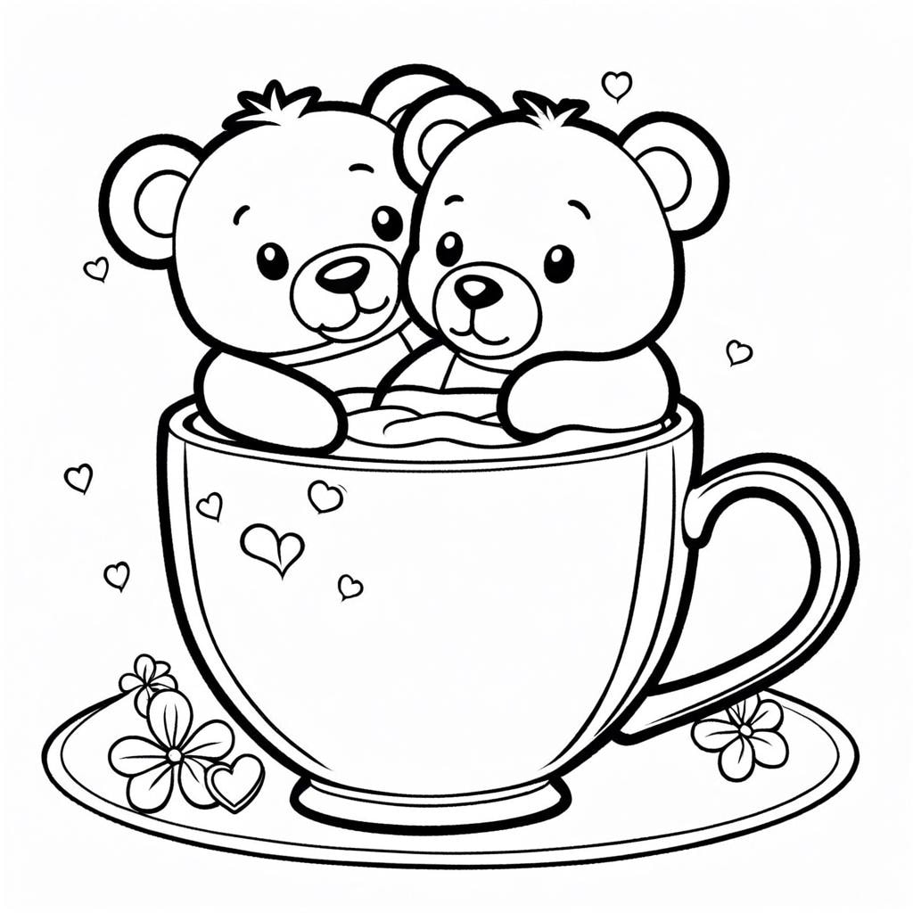 Teddy Bear Coloring Page, Christmas Coloring Page, Pumpkin Spice ...