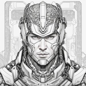 Cyborg Coloring, Futuristic Coloring, Superhero Coloring, Sci-fi ...