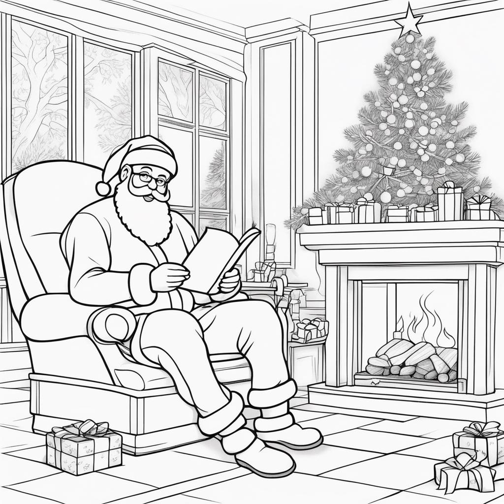 Santa Coloring Pages, Christmas Coloring Pages, Christmas Printable ...