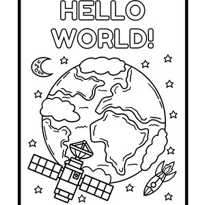 Space Coloring Pages for Kids, Planets Coloring Book, Preschool Space ...
