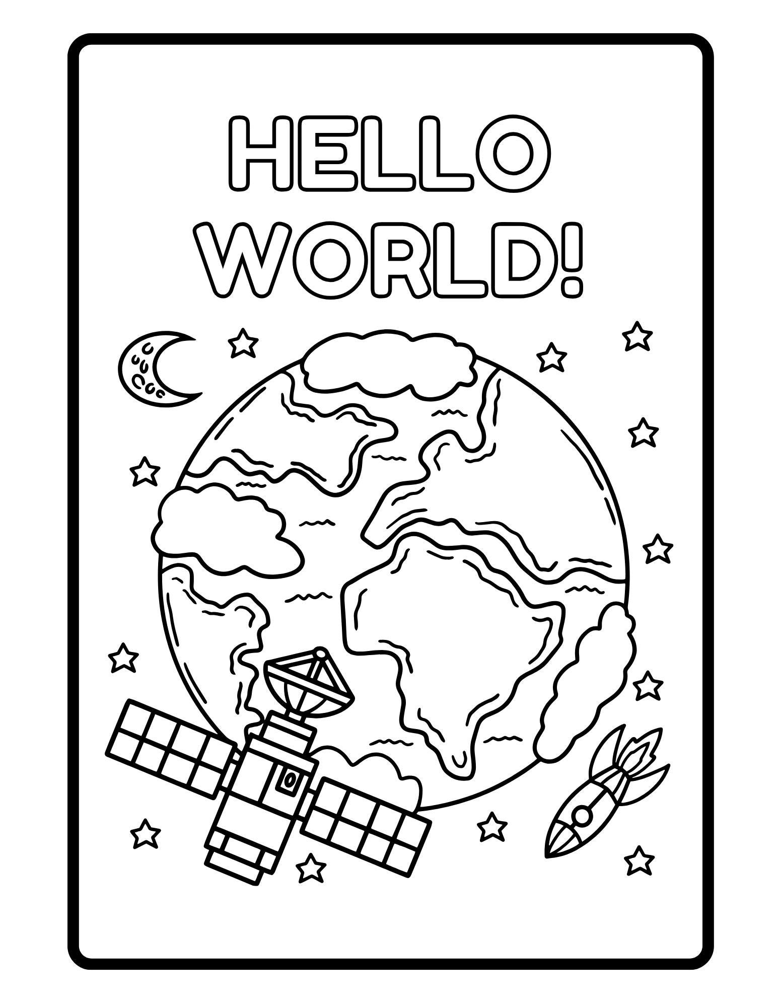 Space Coloring Pages for Kids, Planets Coloring Book, Preschool Space ...