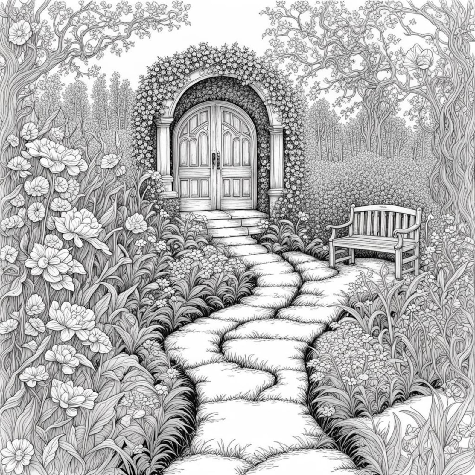 Secret Garden Coloring, Garden Coloring Page, Secret Garden Coloring ...