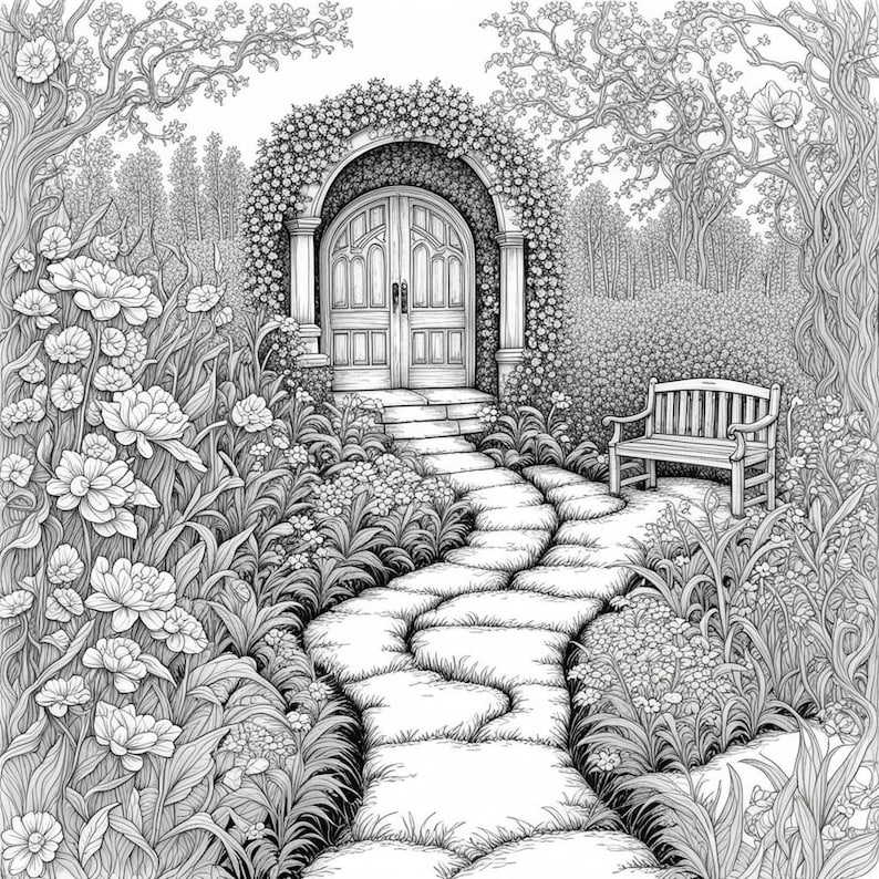 Secret Garden Coloring, Garden Coloring Page, Secret Garden Coloring ...