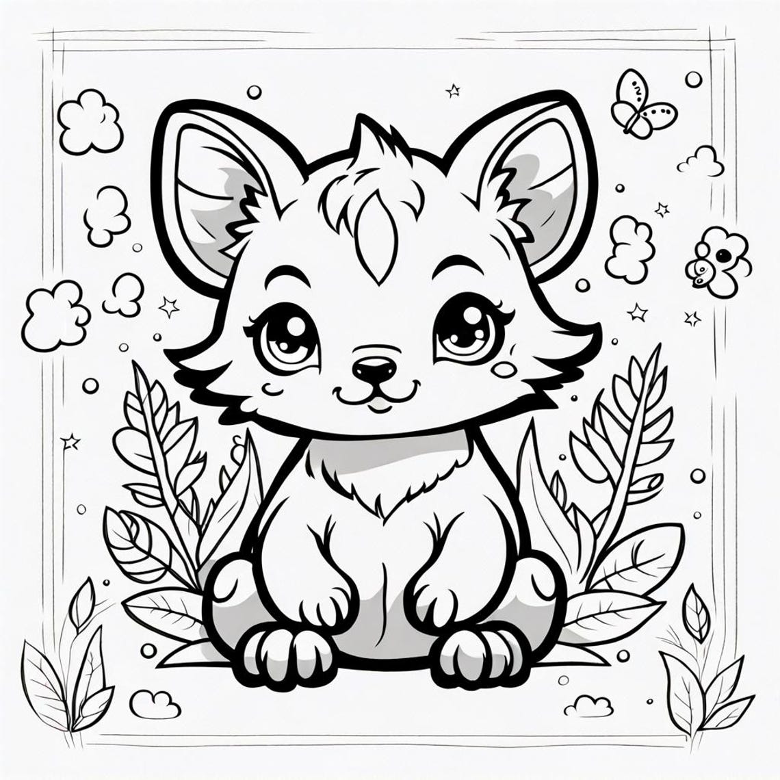 Kawaii Animals Coloring Pages, Safari Animals Coloring Pages, African ...