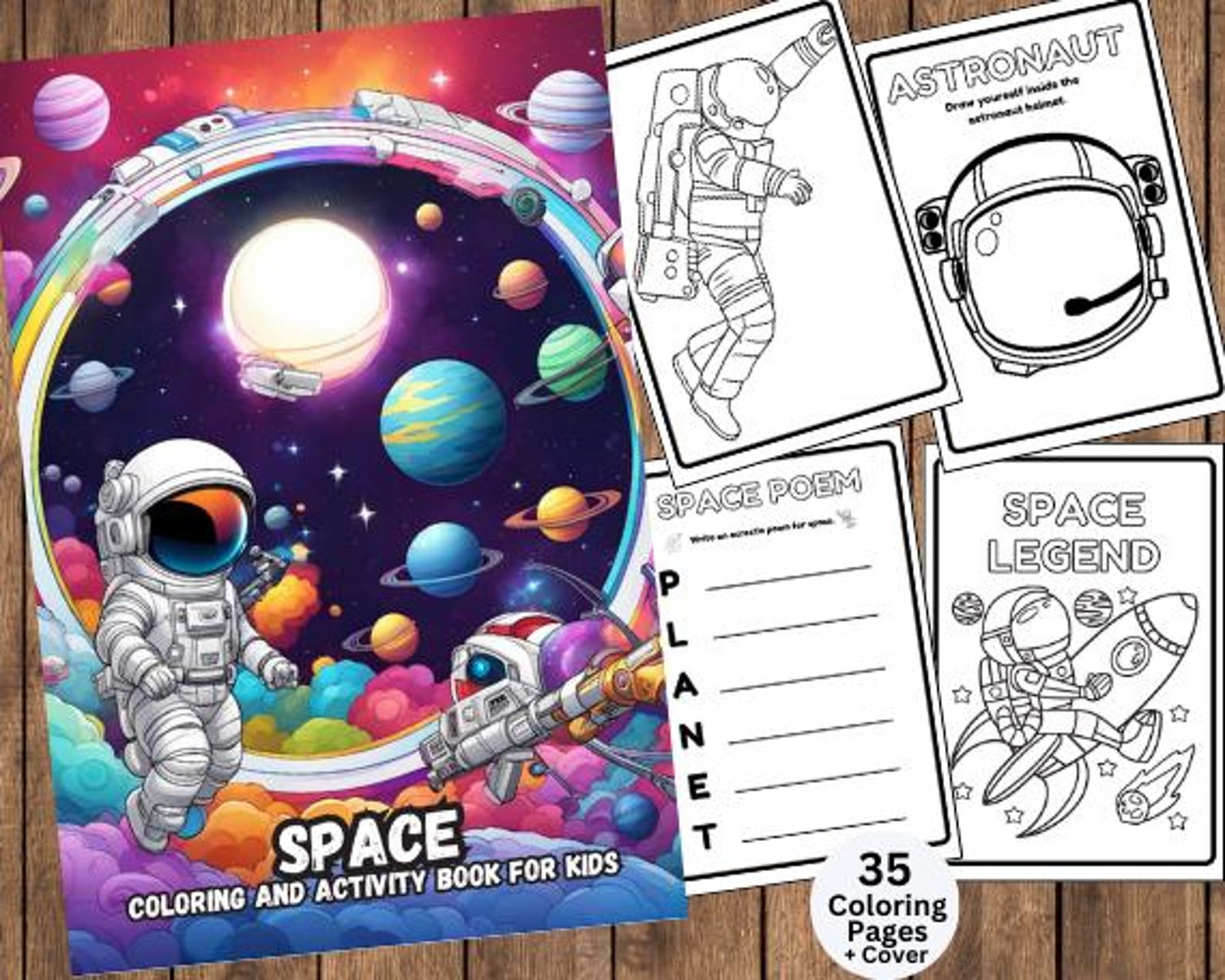 Space Coloring Pages for Kids, Planets Coloring Book, Preschool Space ...