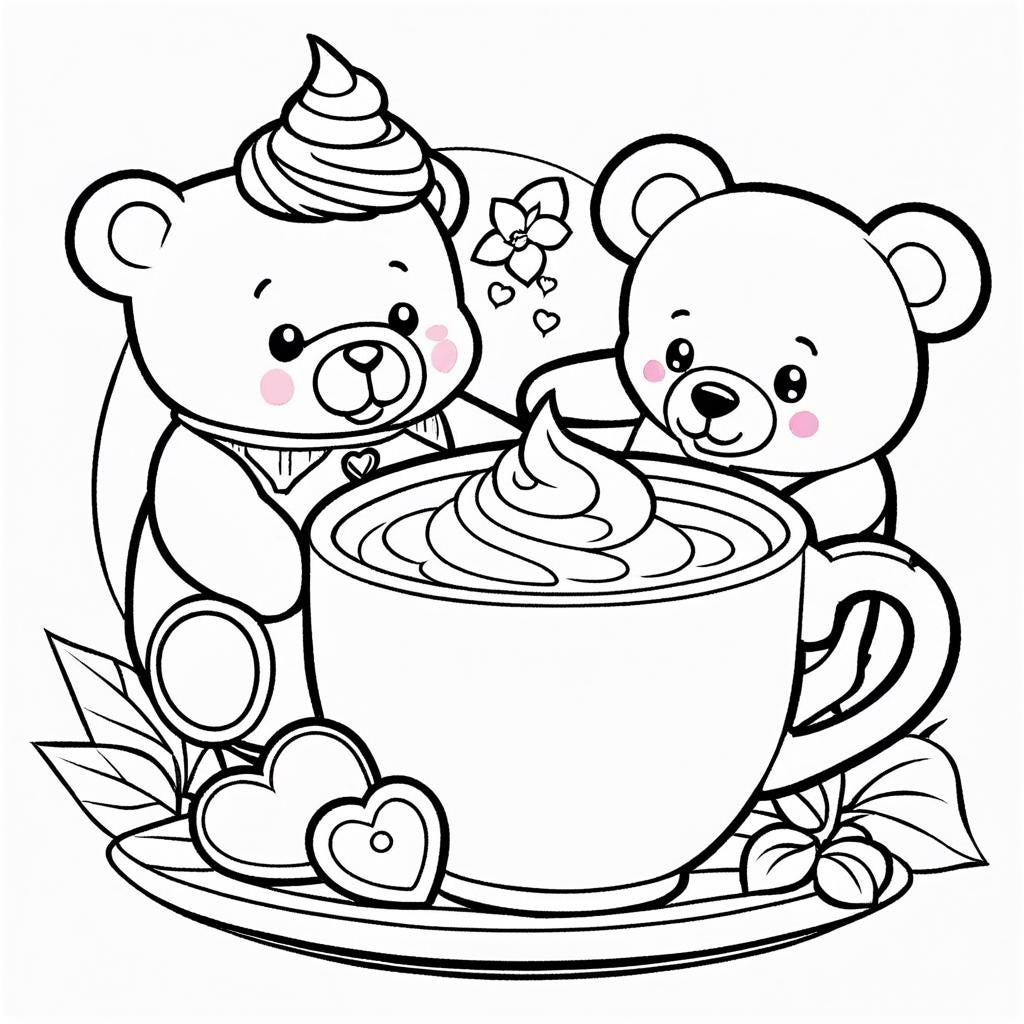 Teddy Bear Coloring Page, Christmas Coloring Page, Pumpkin Spice ...