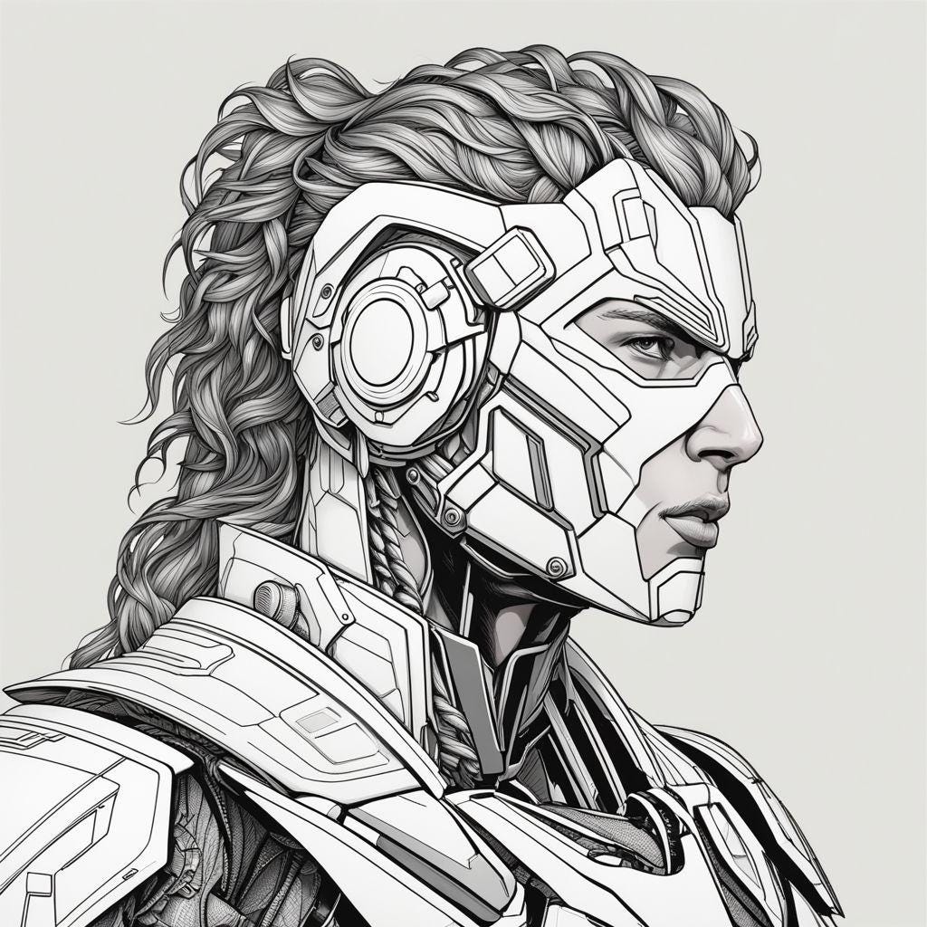 Cyborg Coloring, Futuristic Coloring, Superhero Coloring, Sci-fi ...