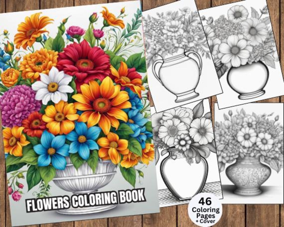 Flowers Coloring Page, Botanical Flowers Coloring, Floral Coloring ...