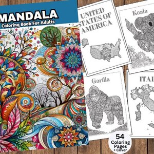 Mandala Map Coloring, Mandala Coloring, Animal Mandala Coloring, Animal ...