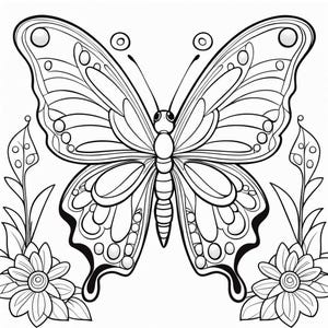 Floral Butterfly Coloring Pages, Flower Butterfly Coloring Page ...