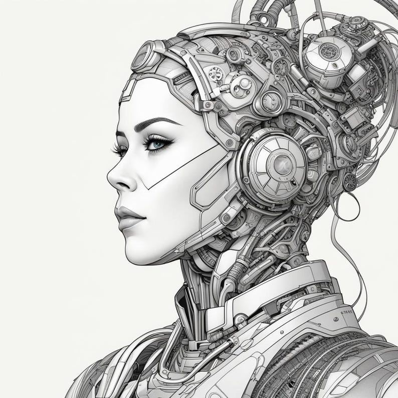 Cyborg Coloring, Futuristic Coloring, Superhero Coloring, Sci-fi ...
