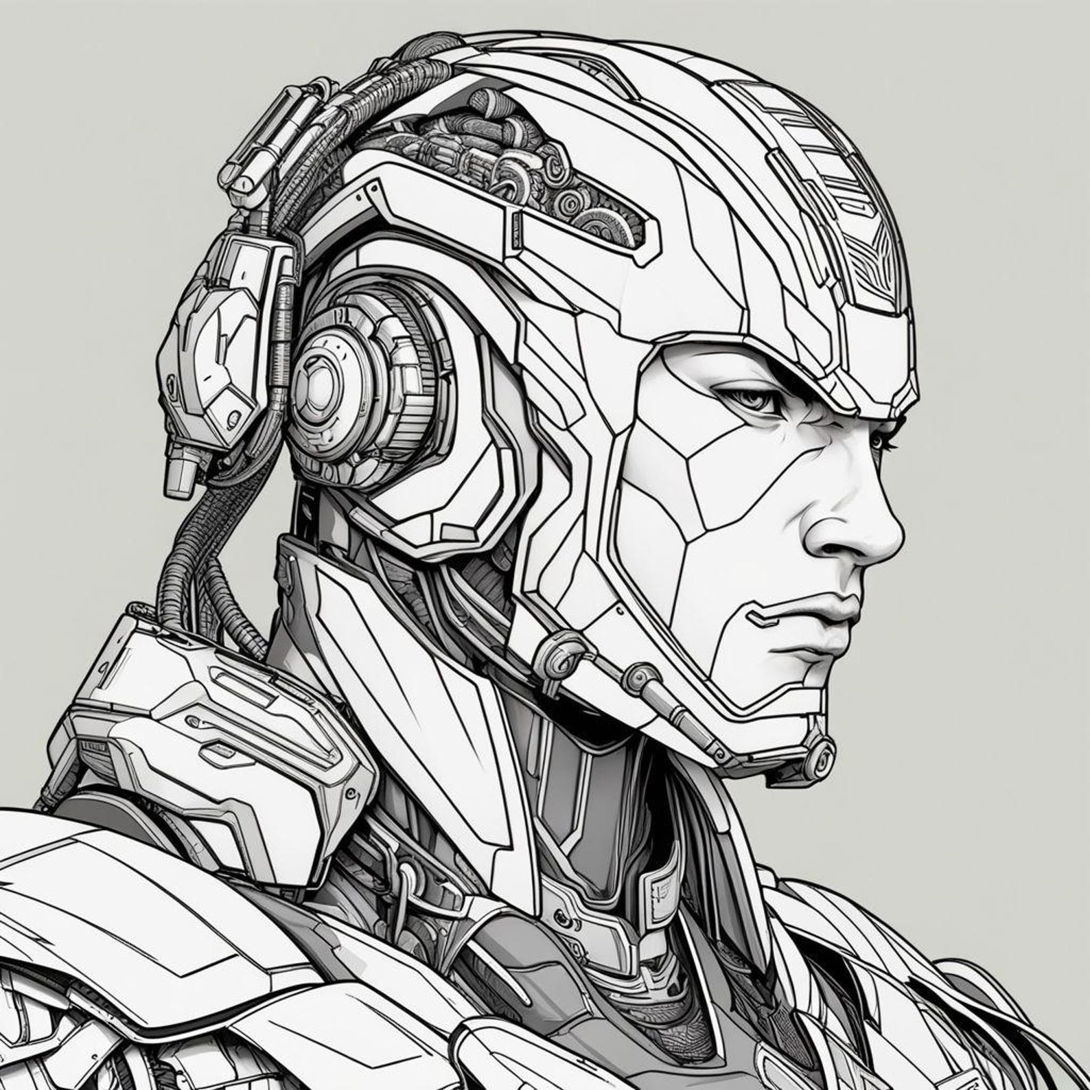Cyborg Coloring, Futuristic Coloring, Superhero Coloring, Sci-fi ...