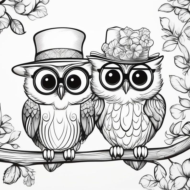 Owls Coloring Pages, Floral Owls Coloring, Owls Coloring, Patterned Owl ...