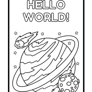 Space Coloring Pages for Kids, Planets Coloring Book, Preschool Space ...