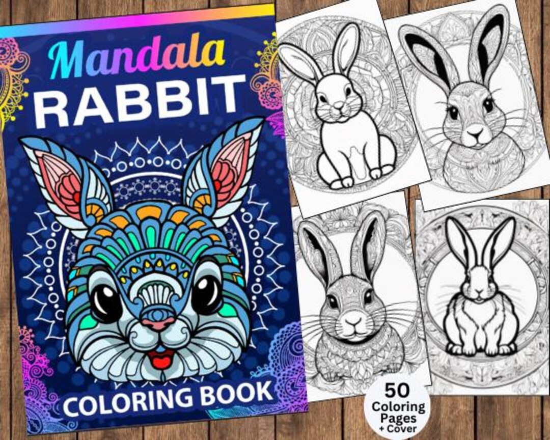 Rabbit Coloring, Mandala Coloring, Rabbit Mandala Coloring, Animal ...