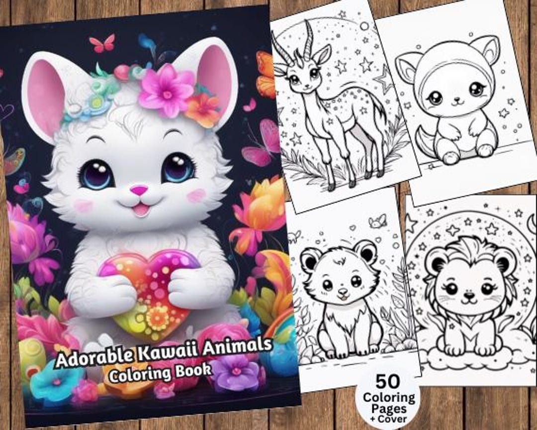 Kawaii Animals Coloring Pages, Safari Animals Coloring Pages, African ...