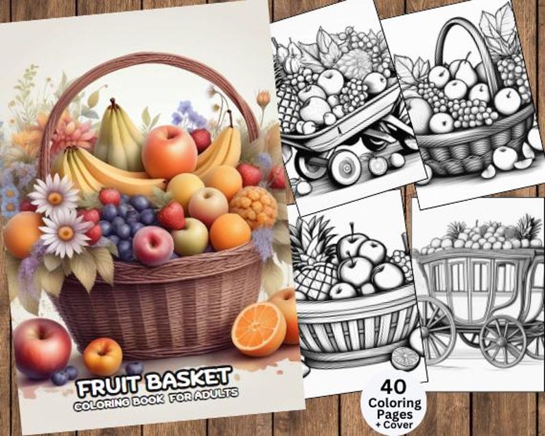 Fruit Basket Coloring Page, Fruit Basket Coloring, Basket Coloring ...