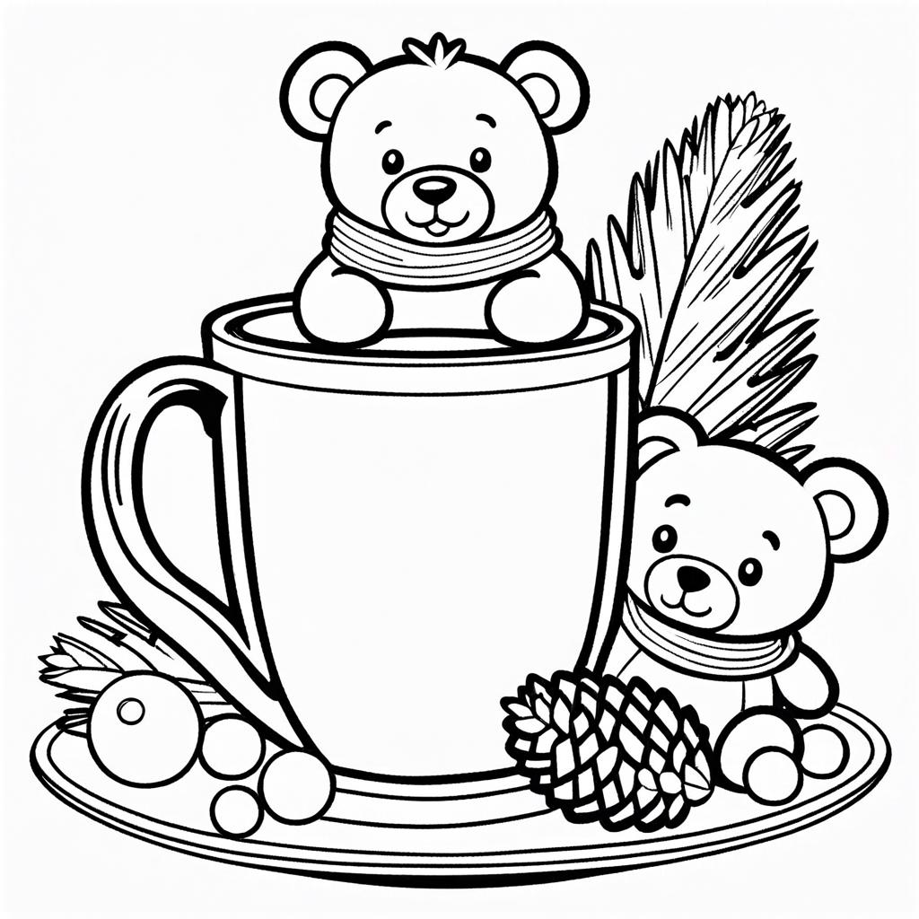 Teddy Bear Coloring Page, Christmas Coloring Page, Pumpkin Spice ...
