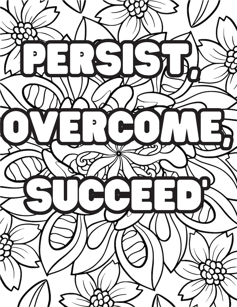 Adult Motivational Quotes Coloring Pages, Affirmation Coloring Book ...